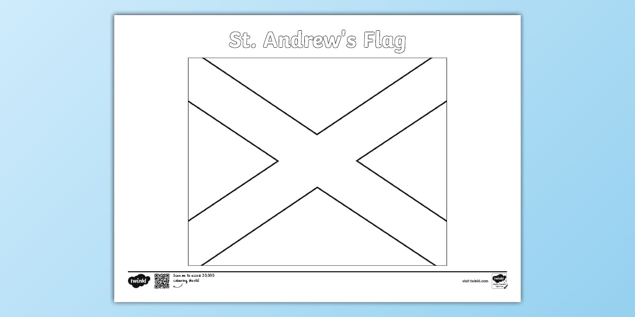 St. Andrew's Day Flag Colouring Sheet (teacher made)