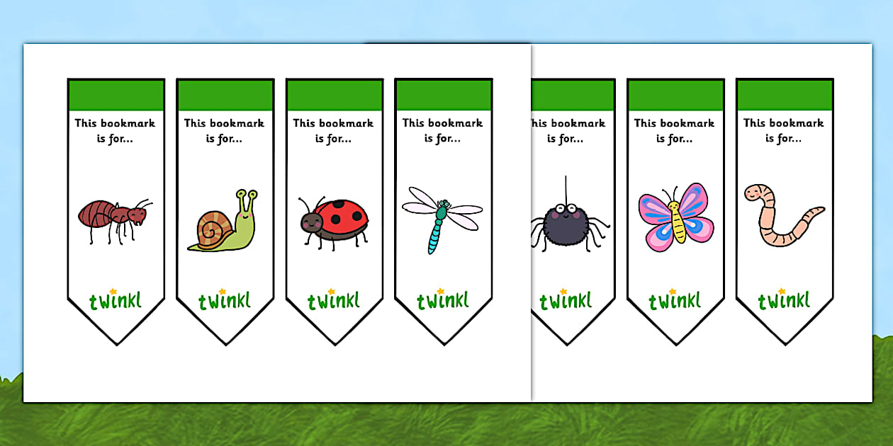 Black and White Editable Minibeast Bookmarks (teacher made)