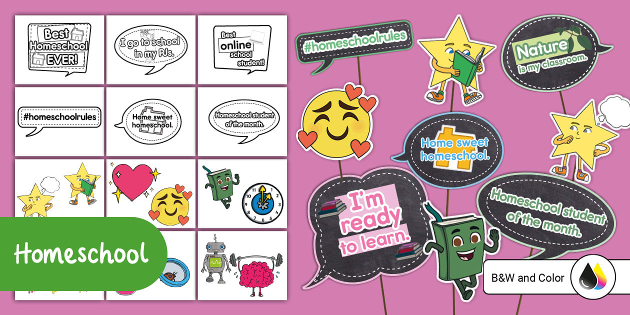 Homeschool Picture Day Photo Booth Props | Twinkl USA