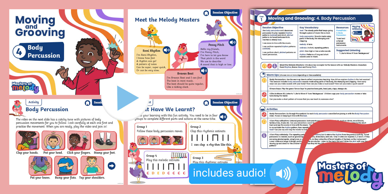 👉 Year 1 Body Percussion Lesson | Moving Grooving Session 4