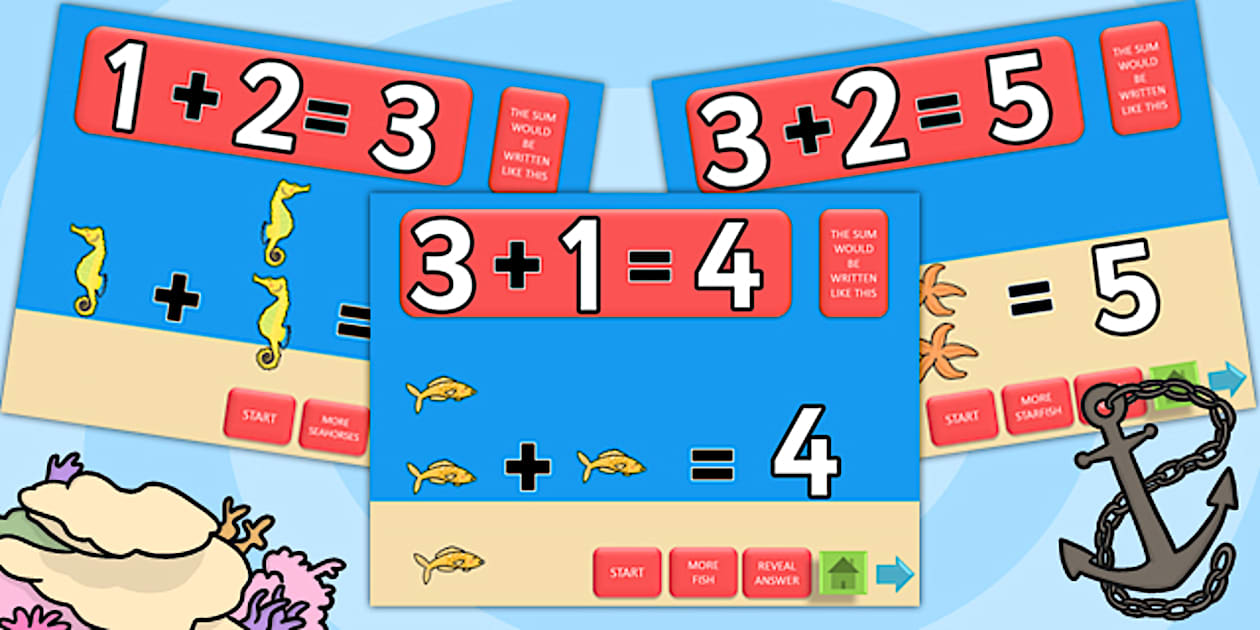 Under the Sea Themed Addition PowerPoint - Twinkl