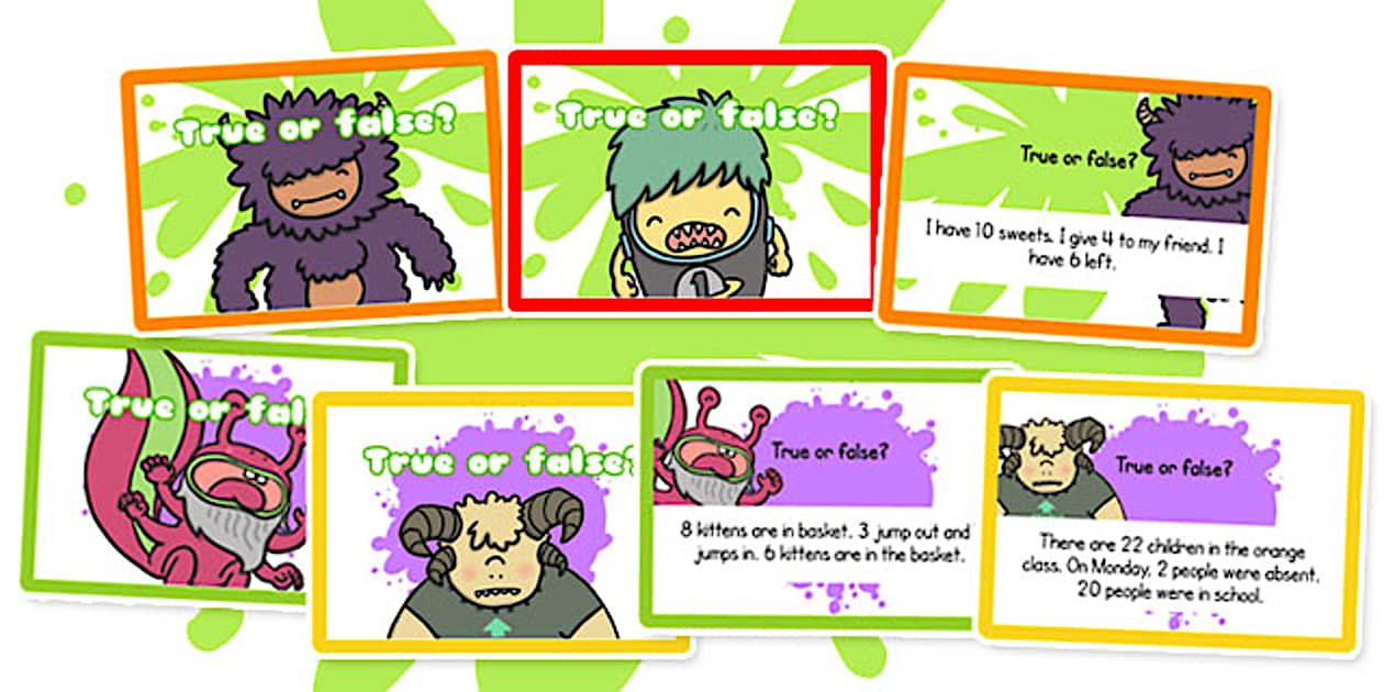 Editable True or False? Number Statement Challenge Cards