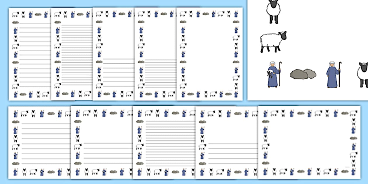 The Lost Sheep Page Borders (teacher made) - Twinkl