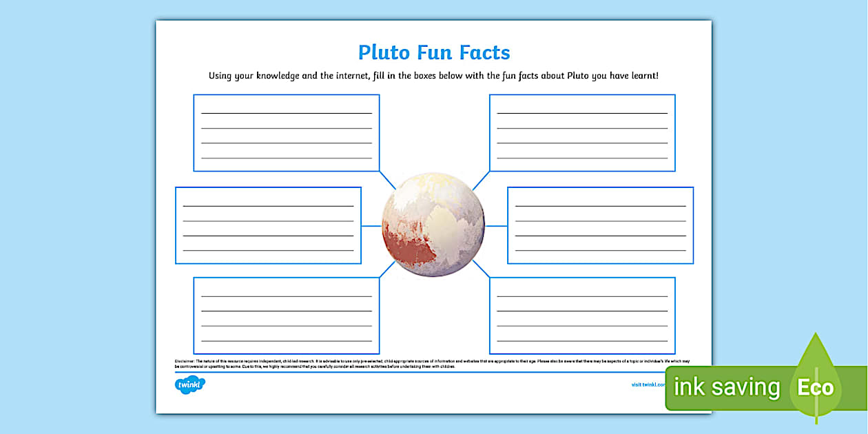 Pluto Fun Facts Mind Map Activity (teacher made) - Twinkl