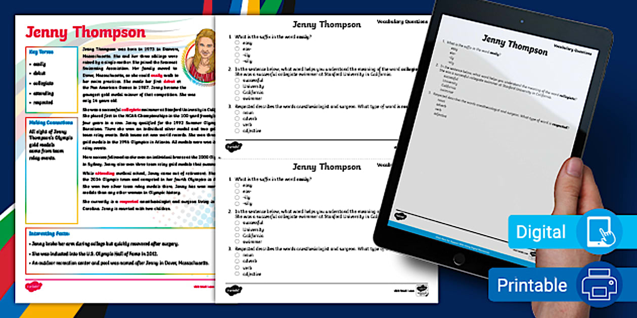 4th Grade Jenny Thompson Comprehension Activity | Twinkl USA