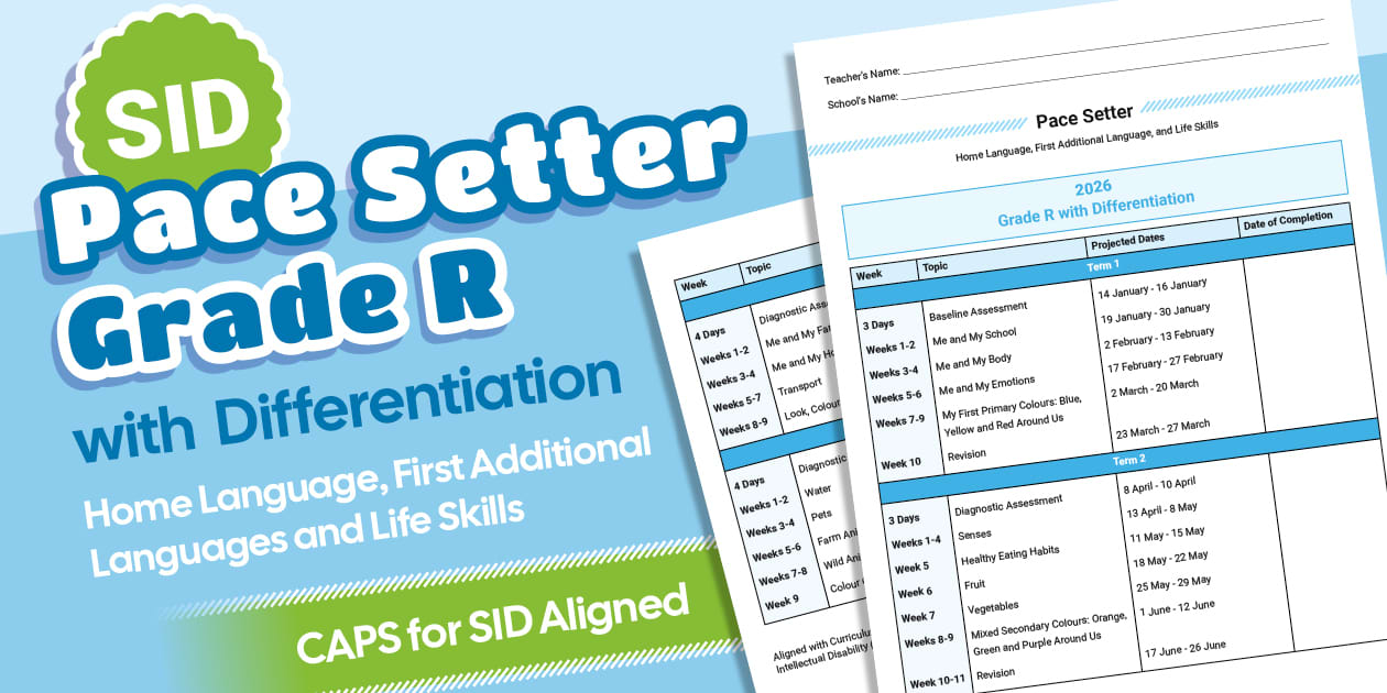 Grade R - Life Skills Topics Pace Setter 2026 - (CAPS for SID Aligned)