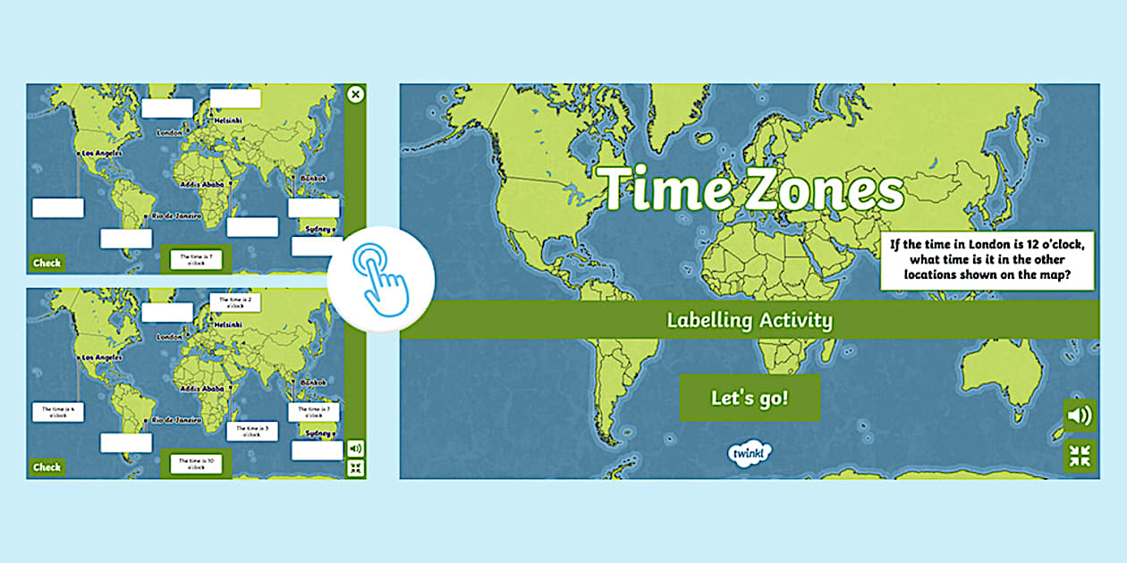 Time Zones Interactive Labelling Activity (teacher made)