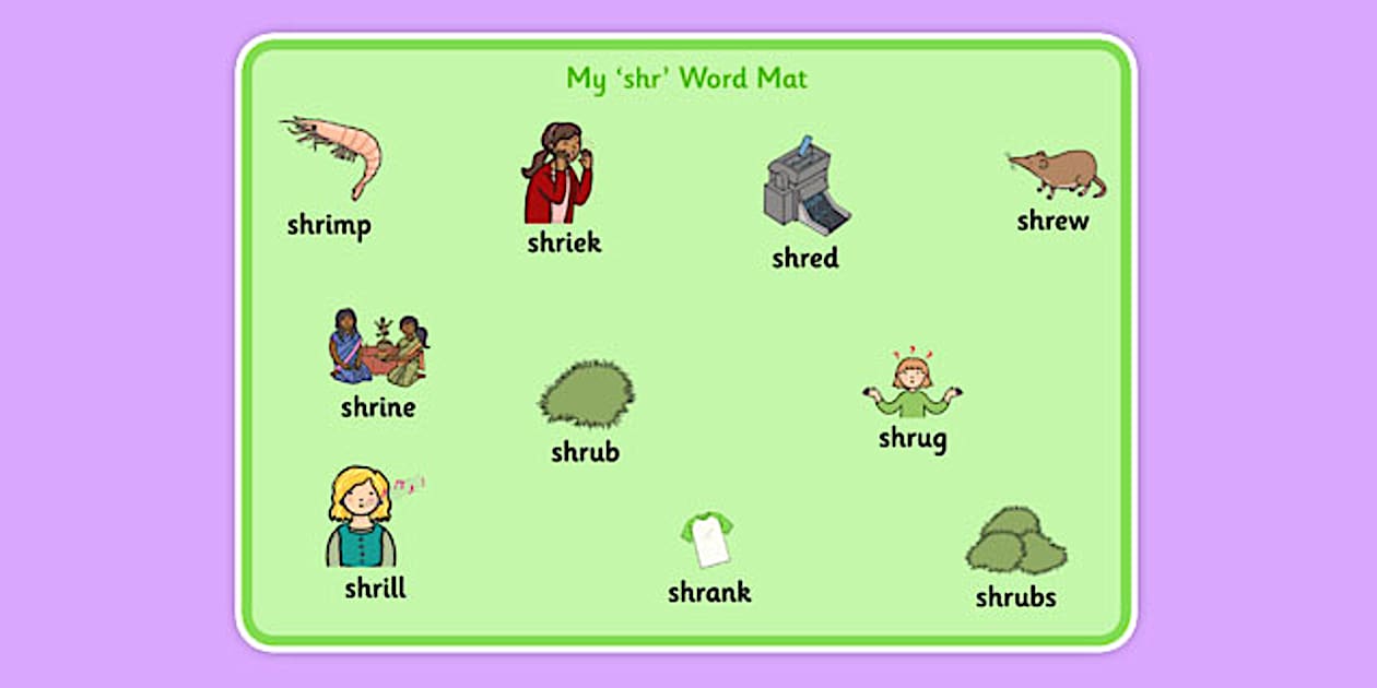 SHR Cluster Mat丨Consonant Blends丨Twinkl Speech Pathology.