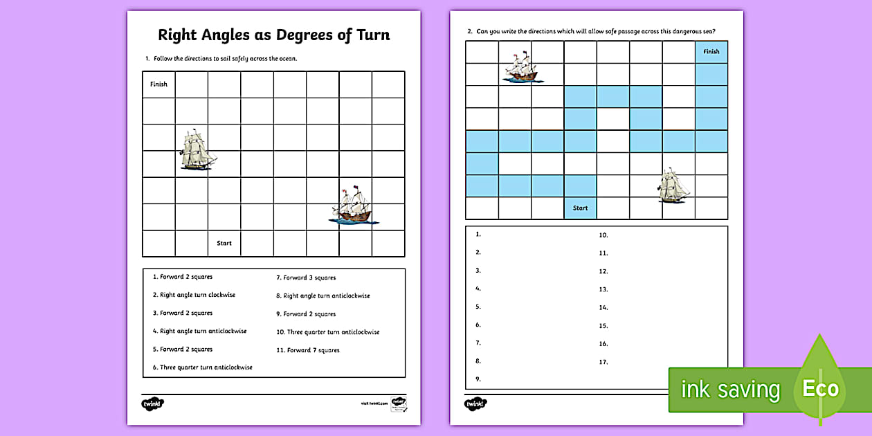Right Angles as Degrees of Turn Game | Angle Games | Twinkl