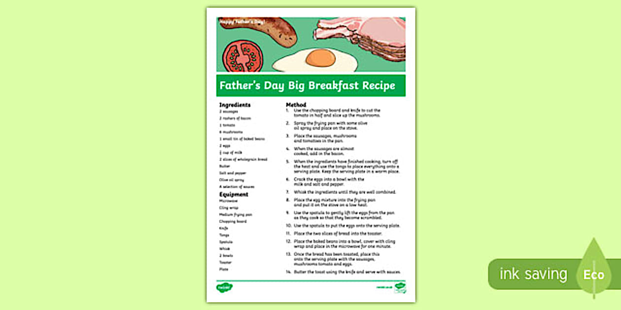 Australia Father's Day Big Breakfast Recipe-Australia