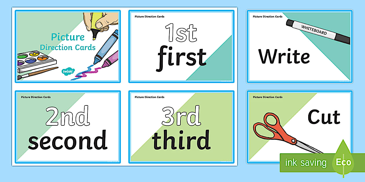 Ordinal Number Picture Direction Cards (teacher made)