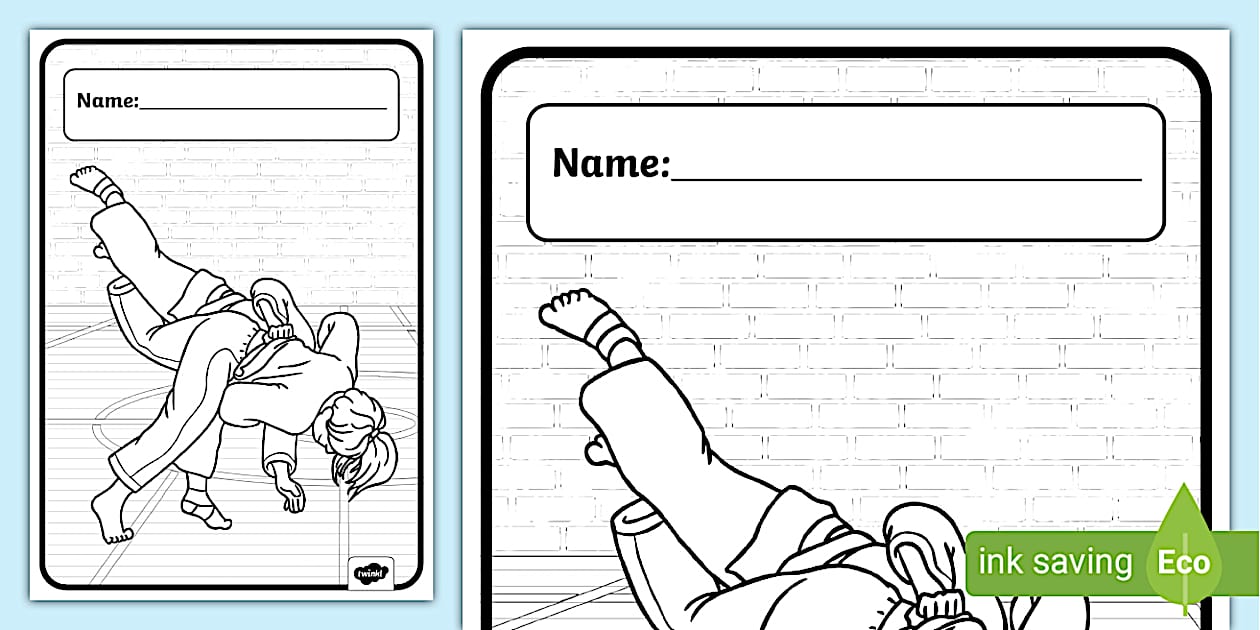 Judo Colouring Book Cover | Twinkl | Stationery | KS1