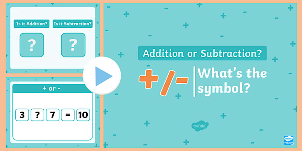 Addition or Subtraction. Whats the Symbol Powerpoint