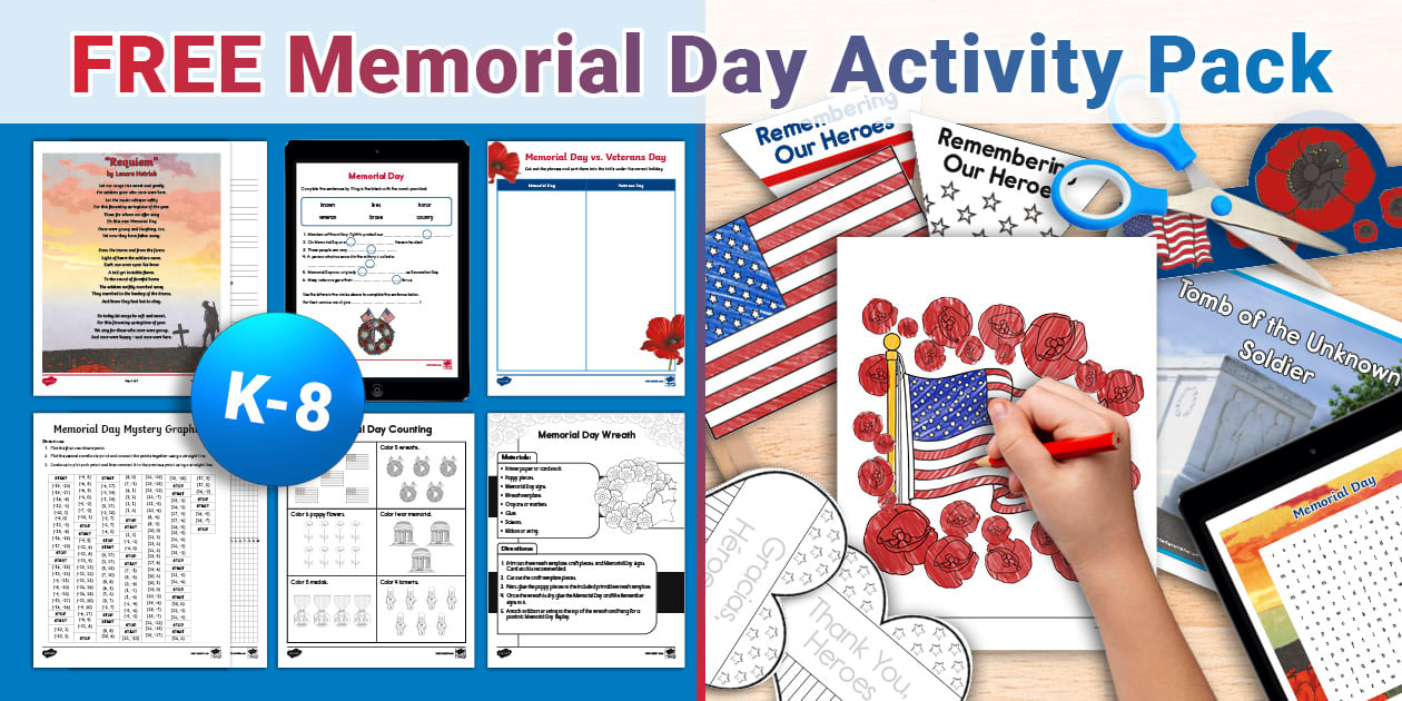 FREE Memorial Day Worksheets | Resource Pack | Twinkl USA