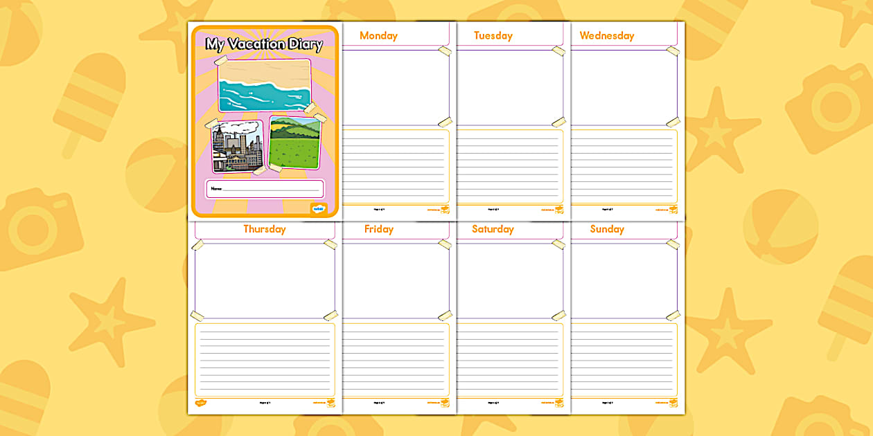 All About My Vacation Journal Writing Frame (Teacher-Made)