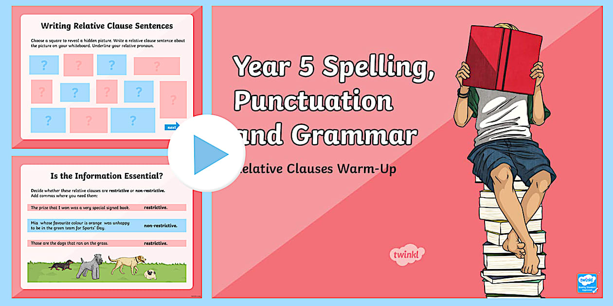 Year 5 Relative Clauses Warm-Up PPT | Adjective Clause PPT