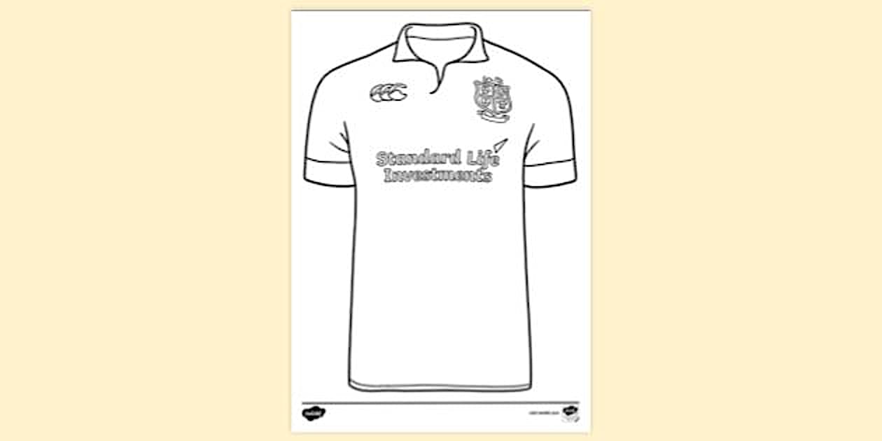 British Lions Rugby Shirt Colouring Sheet | Colouring Sheets
