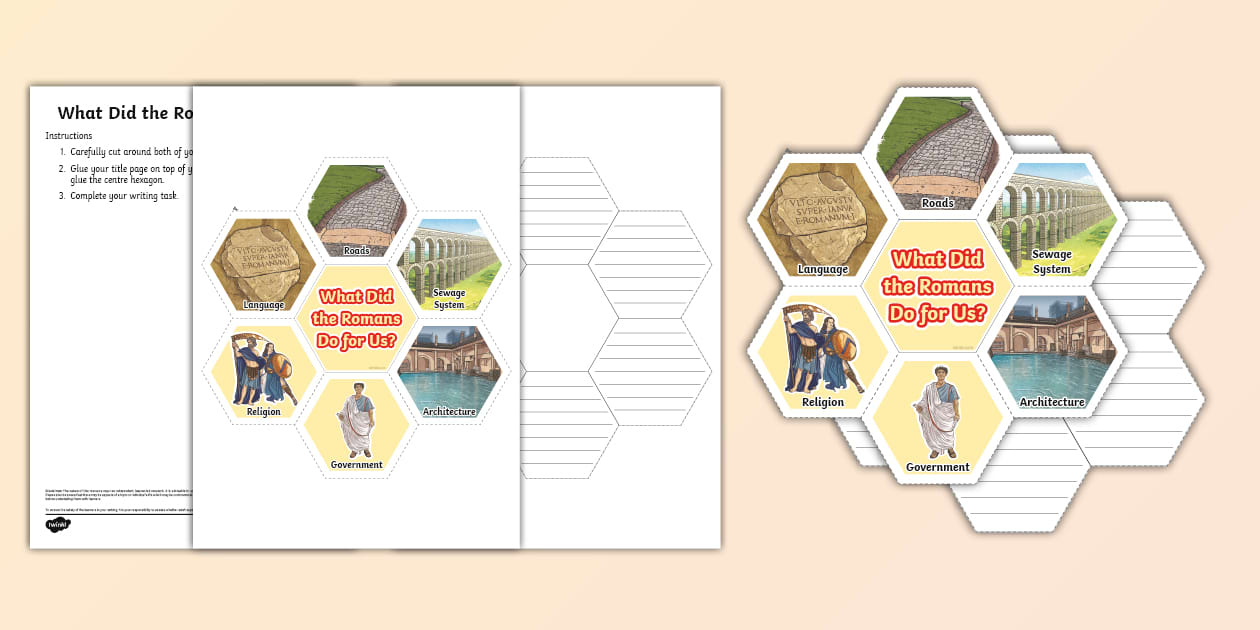 What Did the Romans Do for Us? Hexagon Writing Template
