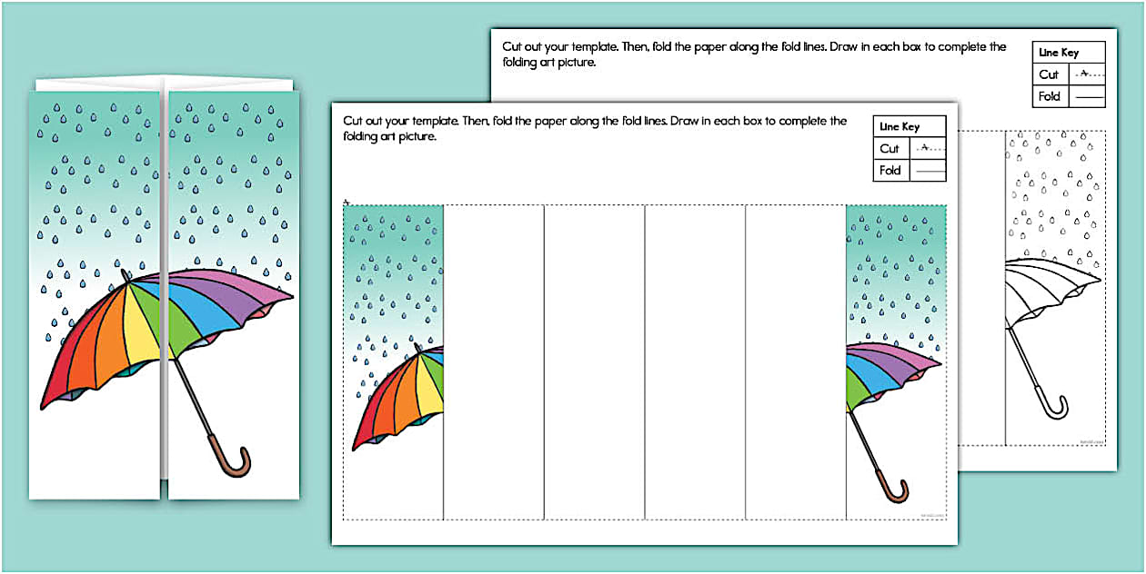 * NEW * Umbrella Folding Art Template - Twinkl Art - Twinkl