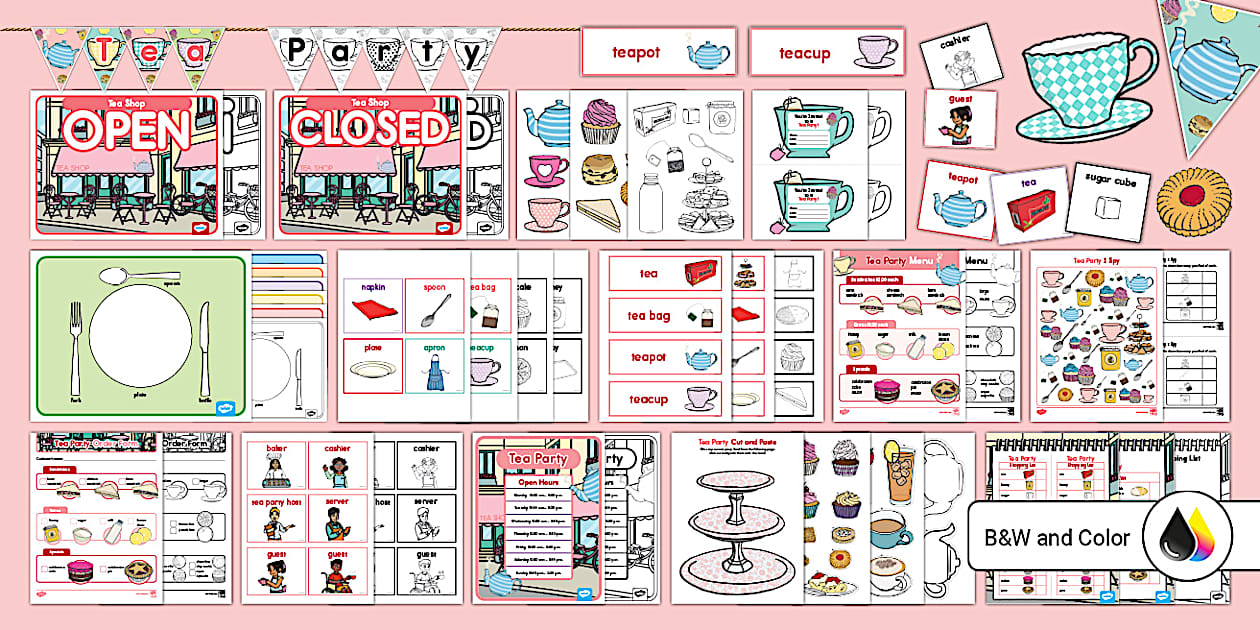 Tea Party Dramatic Play Pack (teacher made) - Twinkl