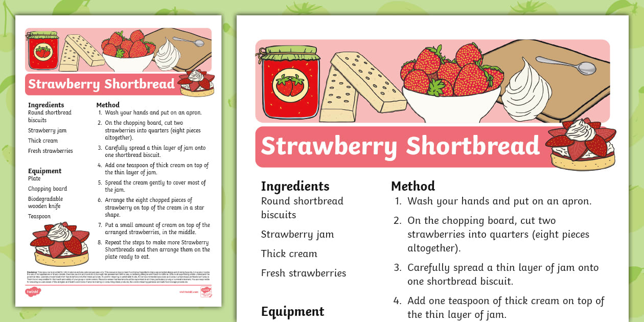 Strawberry Shortbread Recipe (professor feito) - Twinkl