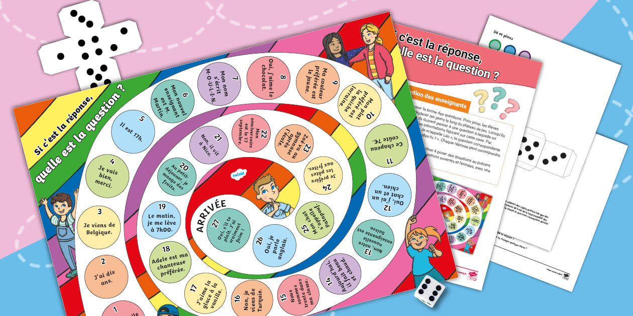 Jeu de plateau - devine les questions - Twinkl