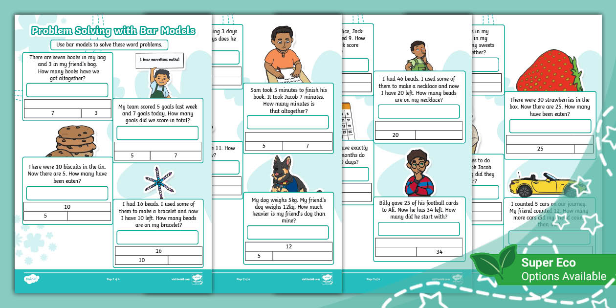 Maths Problem-Solving with Bar Models Activity Sheets