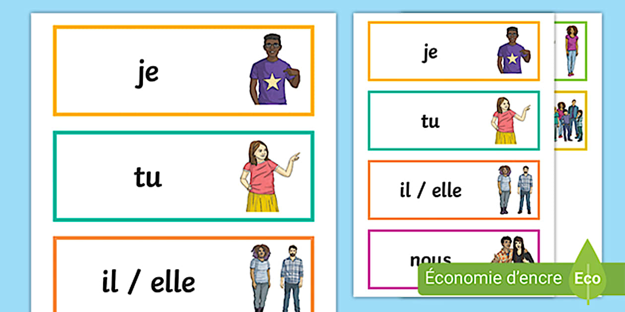 Cartes de vocabulaire : Les pronoms personnels - Twinkl