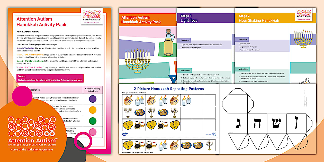 FREE! - Hanukkah Attention Autism Activity | Twinkl - Twinkl