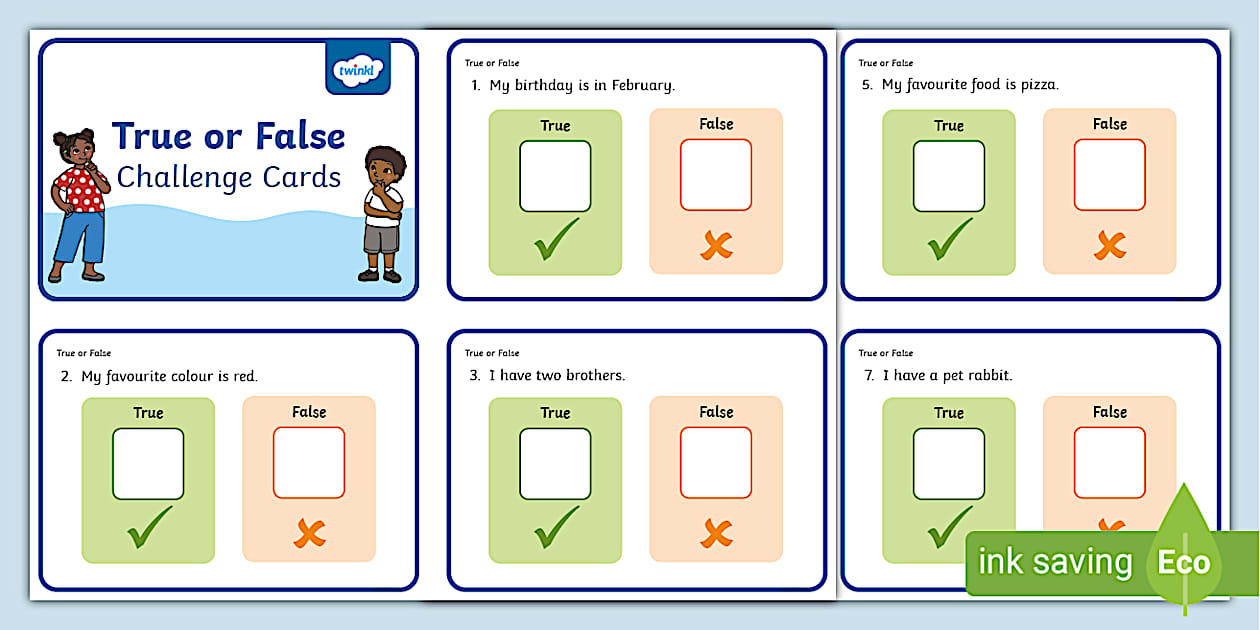 Get to Know Me True or False Cards (teacher made) - Twinkl