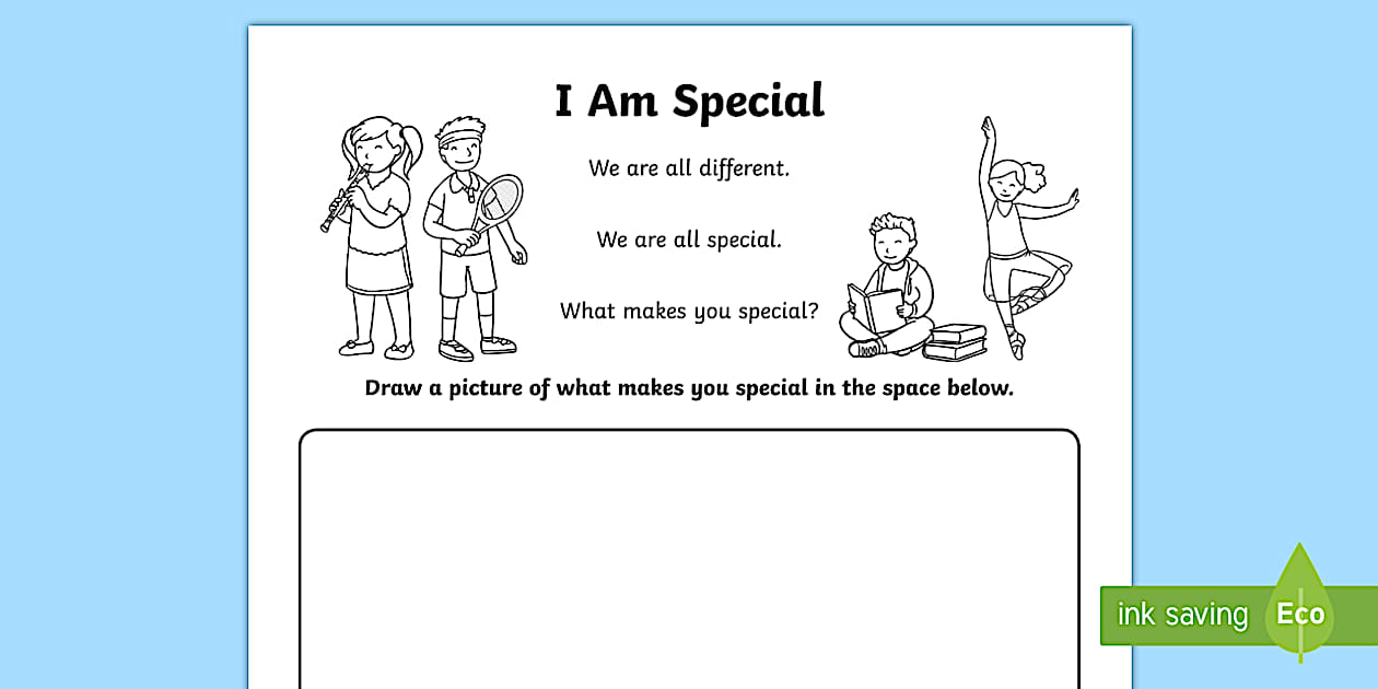 I Am Special Worksheet / Worksheet (teacher made) - Twinkl