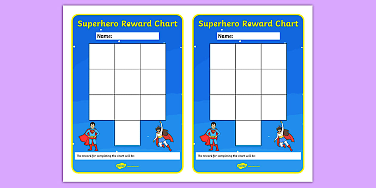 Editable Superhero Themed Reward Chart (teacher made)