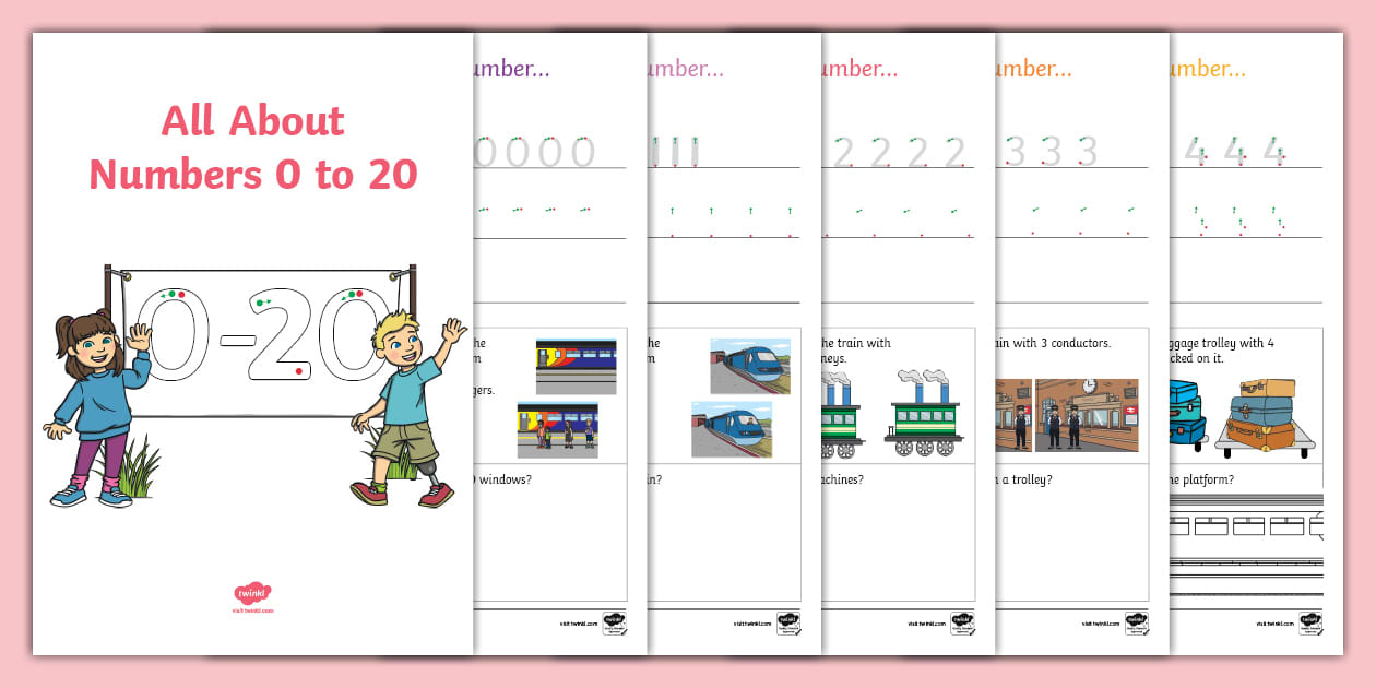 👉 Train-Themed Numbers to 20 Activity Booklet - Twinkl
