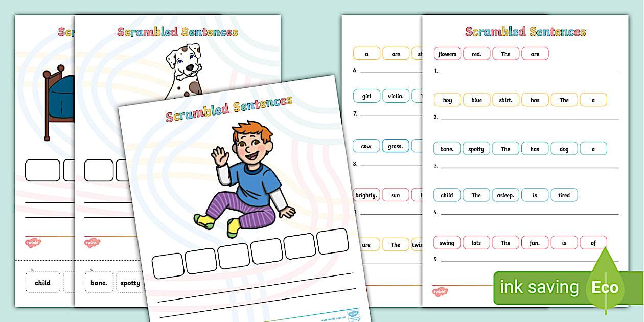Scrambled Sentences Activity Sheets | Twinkl - Twinkl