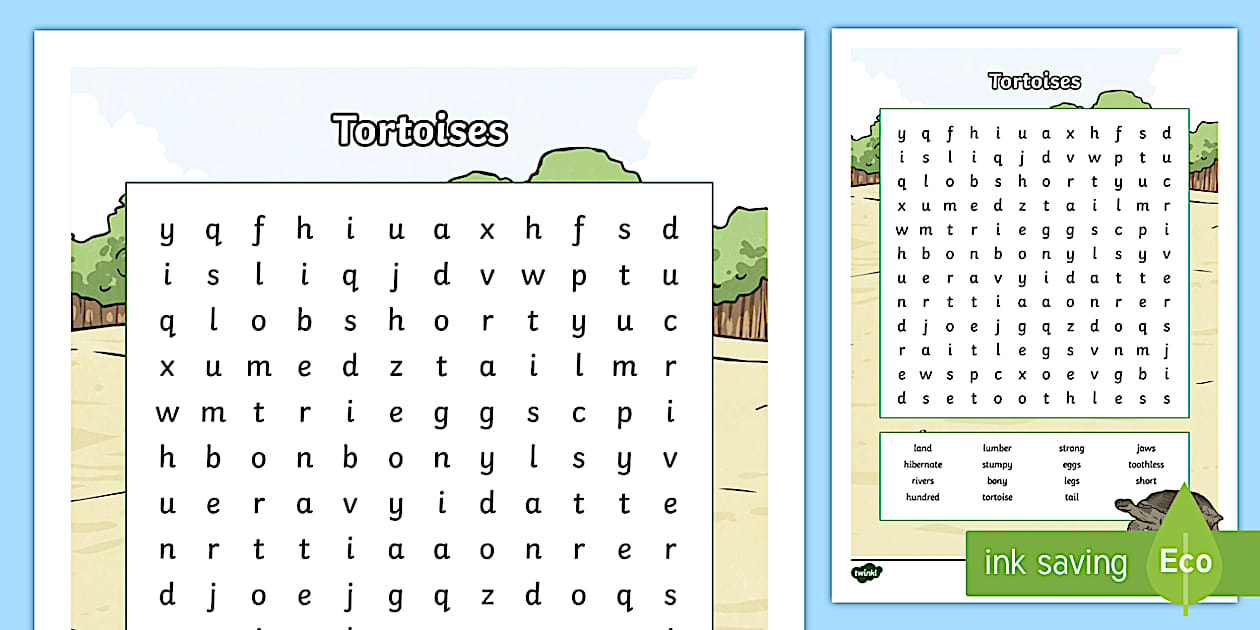 Australian Animals (Tortoise) Years 3-6 Word Search - Twinkl