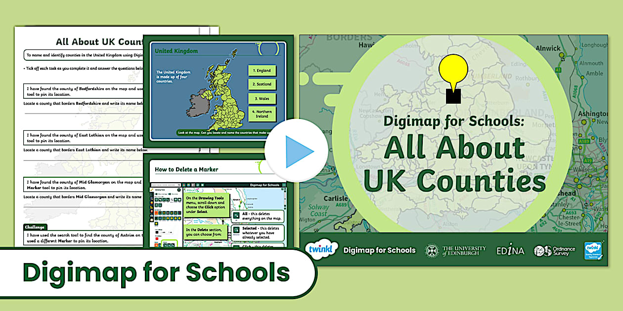 KS2 Digital Mapping: All About UK Counties- Twinkl - KS2