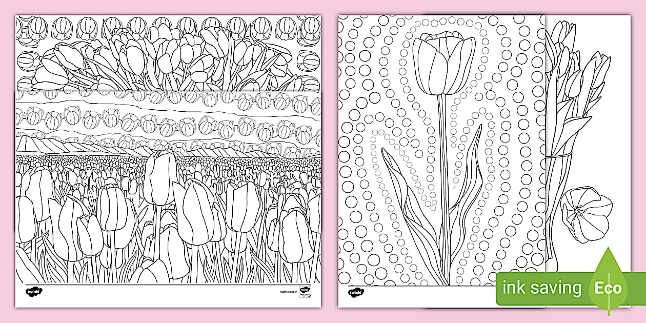 Tulips Mindfulness Colouring Pages | Mindfulness Activities