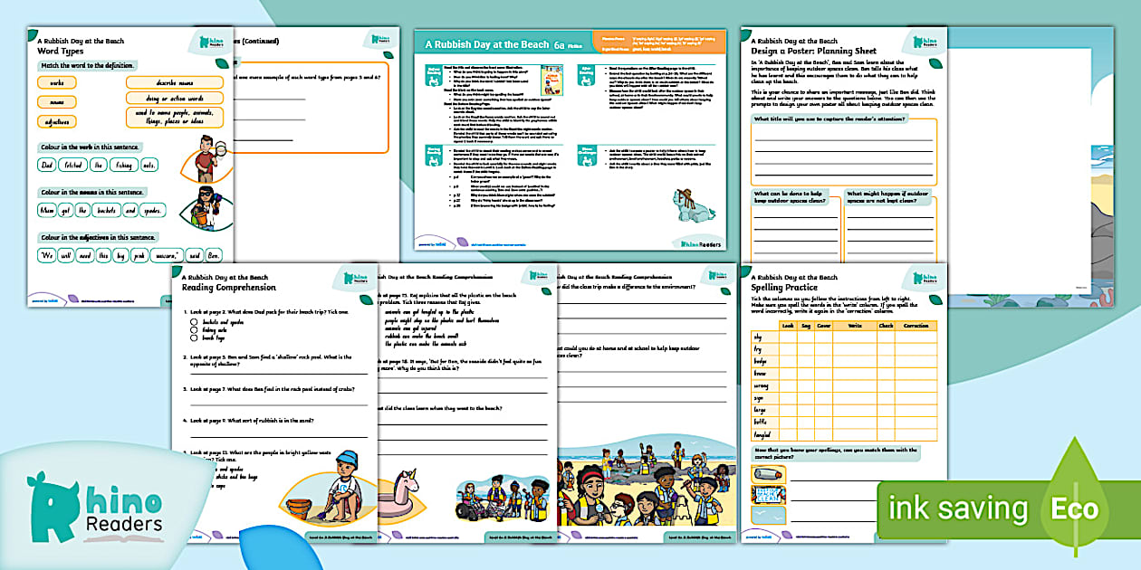 Level 6a A Rubbish Day at the Beach: Guided Reading Pack