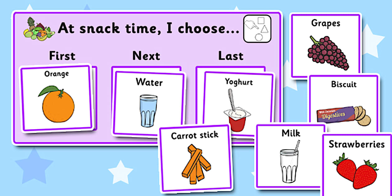 At Snack Time I Choose Choice Cards (teacher made) - Twinkl
