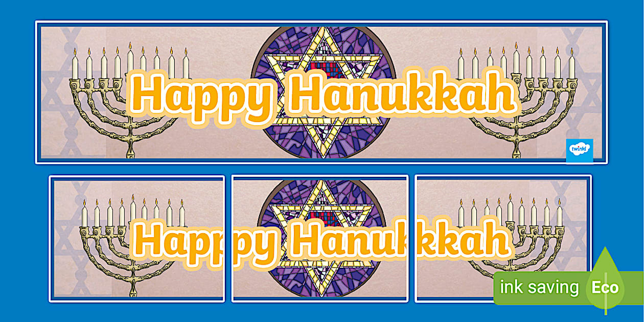 Hanukkah Display Banner (teacher made) - Twinkl