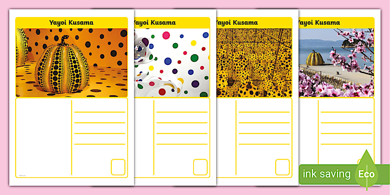 Colourful Yayoi Kusama Postcards | Twinkl | Postcards | KS1