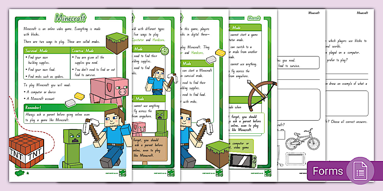 Minecraft Differentiated Reading Comprehension (0-2)