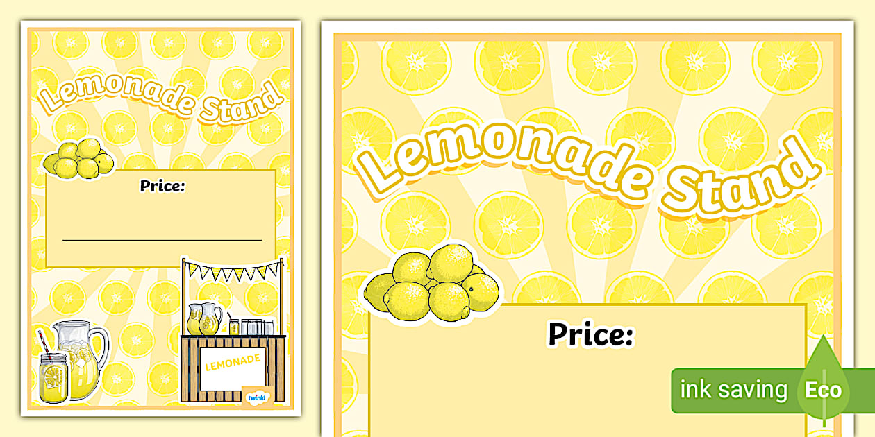 Lemonade Stand Poster (teacher made) - Twinkl