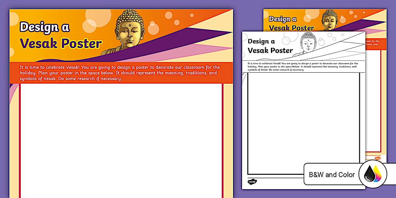 Design a Vesak Poster Worksheet for 6th-8th Grade - Twinkl