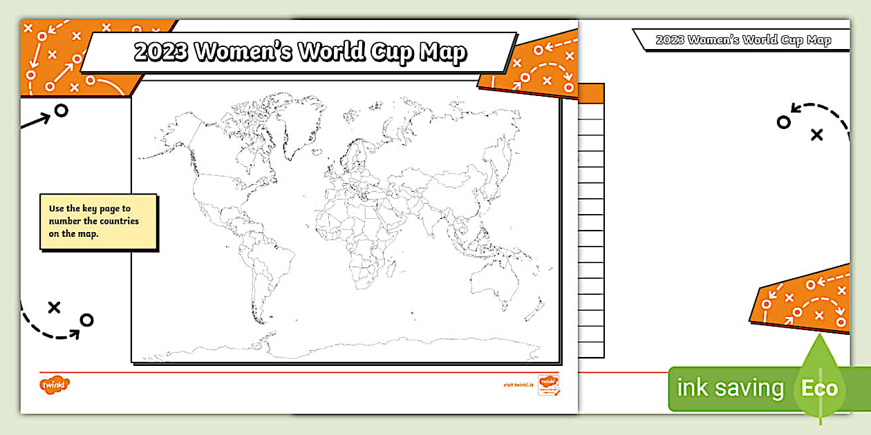 2023 Women's World Cup (Map Activity Sheet) - Twinkl