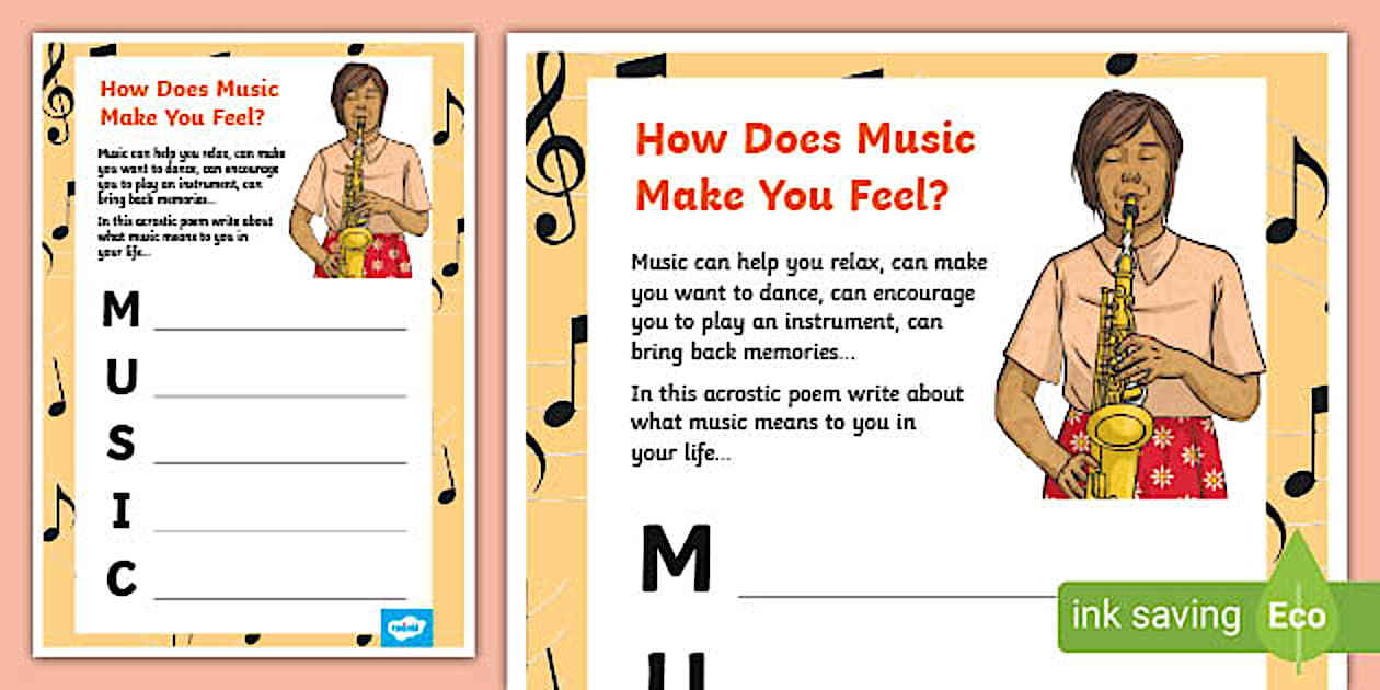 Music Acrostic Poem Template