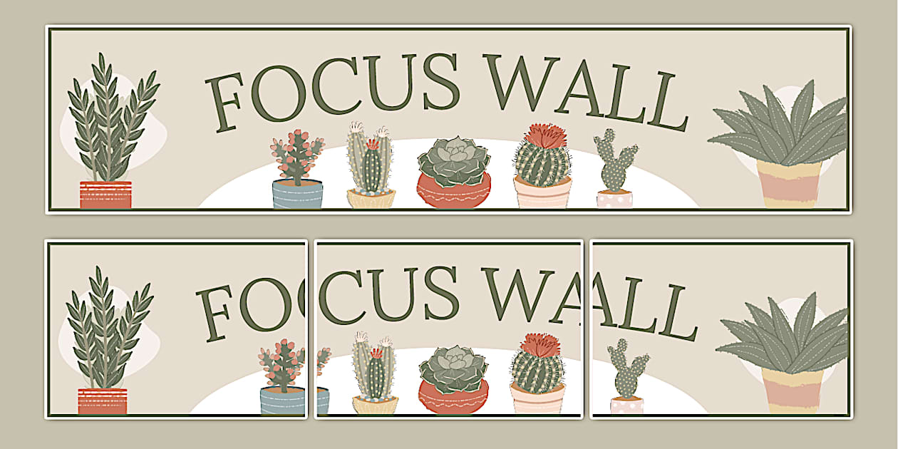 Succulents-Themed Focus Wall Banner (teacher made) - Twinkl