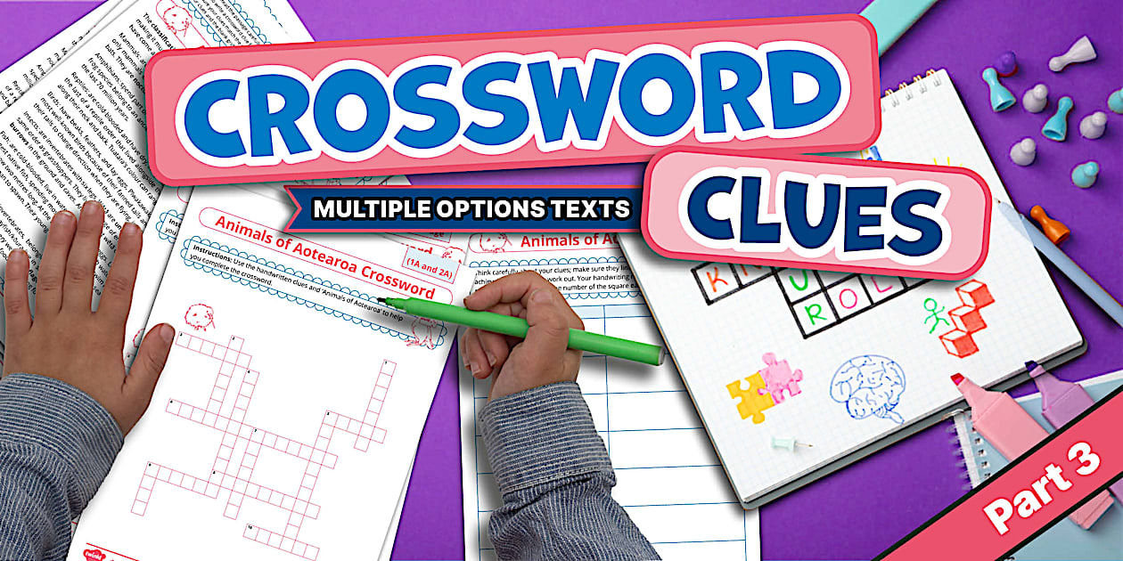 Handwriting: Crossword Clues Reading and Writing Activity (Part 3)