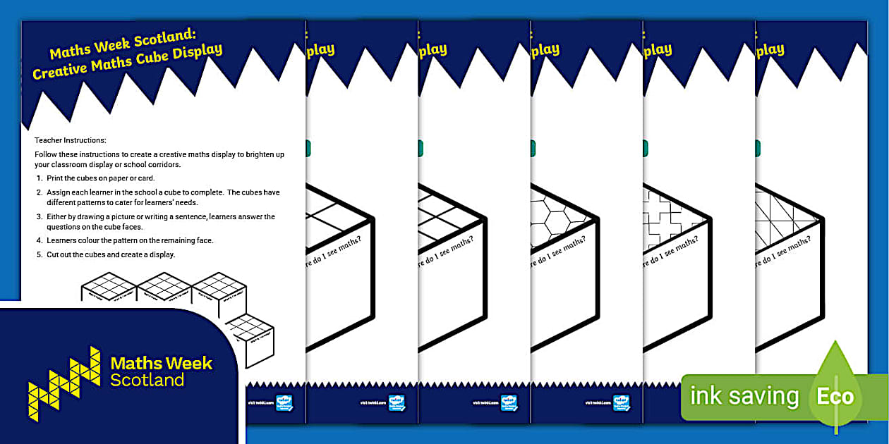 FREE! - Maths Week Scotland Display Pack - Cube Illusions for Kids