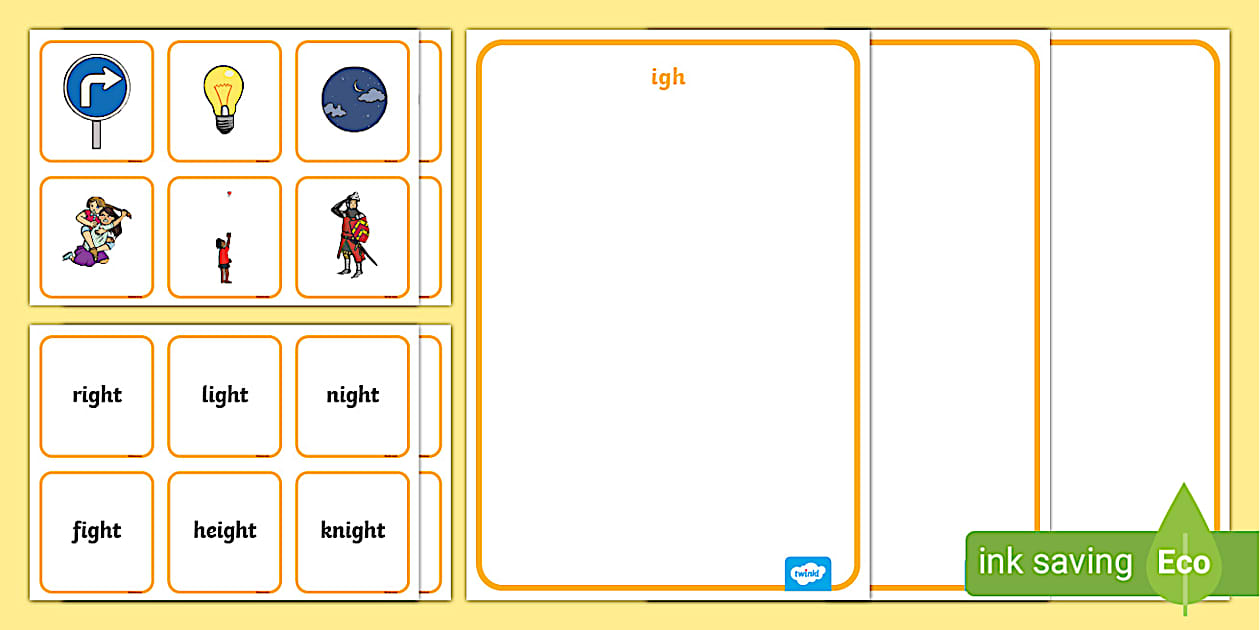 igh Sound Family Sorting and Matching Activity Pack - Twinkl